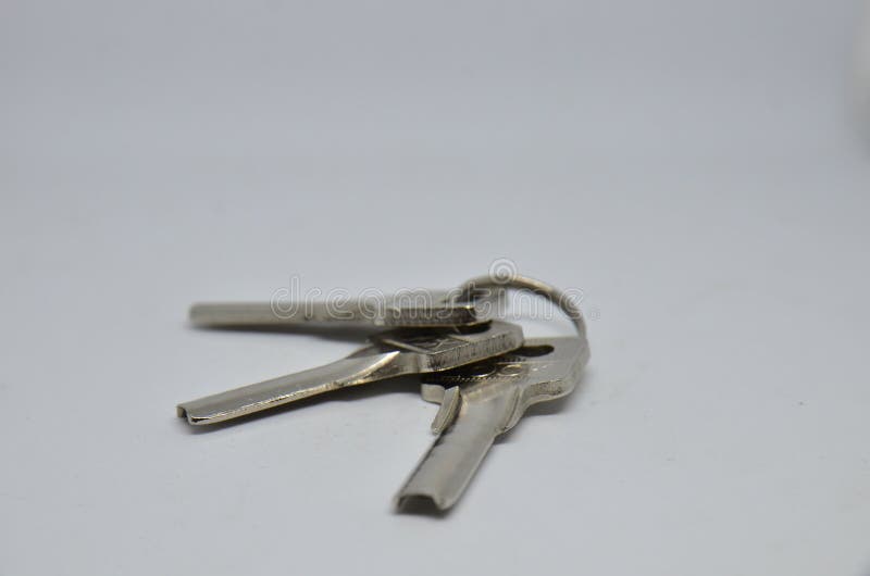Three Keys with a Ring in Isolated White Background Stock Photo - Image ...
