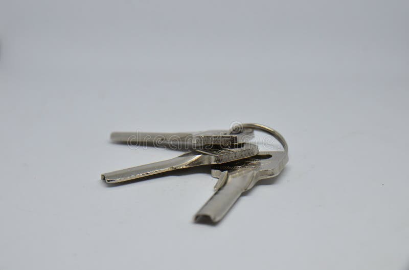 Three Keys with a Ring in Isolated White Background Stock Image - Image ...