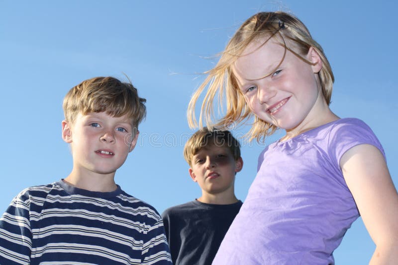 Three kids stock image. Image of happy, caucasian, beauty - 10623465