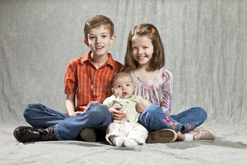 Three kids stock image. Image of cute, friendship, posing - 12344289