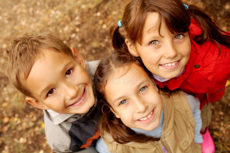 Three kids stock photo. Image of handsome, outside, beginner - 15968078