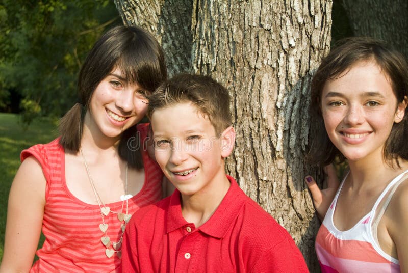 Three Kids stock image. Image of adolescents, teenagers - 5852511