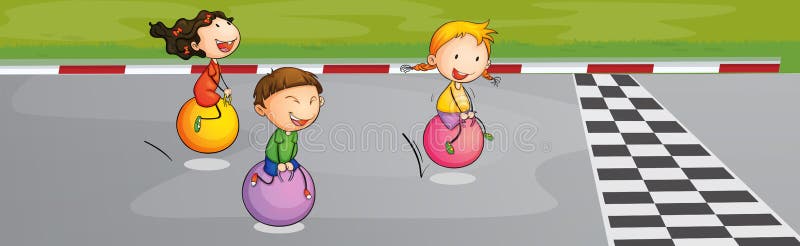 Kids racing on toy car stock vector. Illustration of driver - 27196925