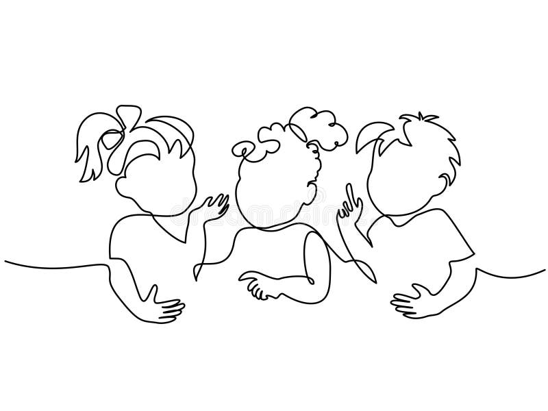 Three Kids Talking and Discussing about Their Childrens Problems. Stock ...