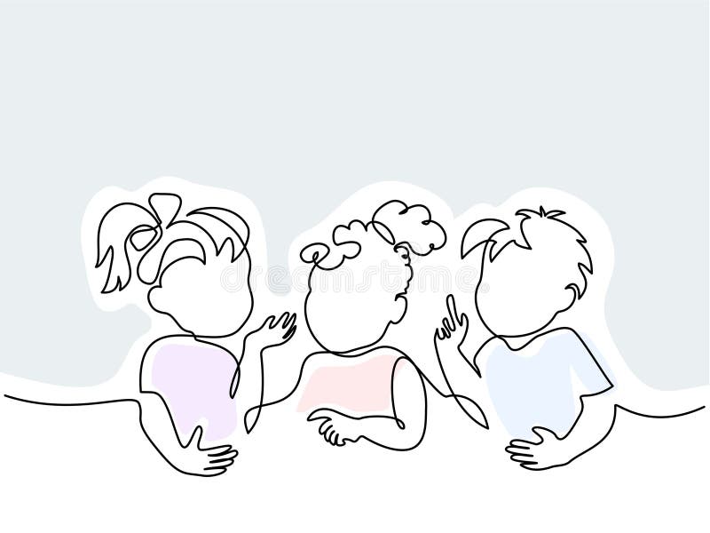 Three Kids Talking and Discussing about Their Childrens Problems. Stock ...