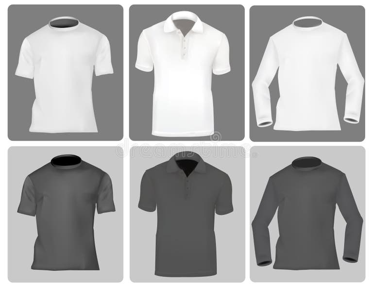 Three Kind of Shirts (men). Stock Vector - Illustration of back ...