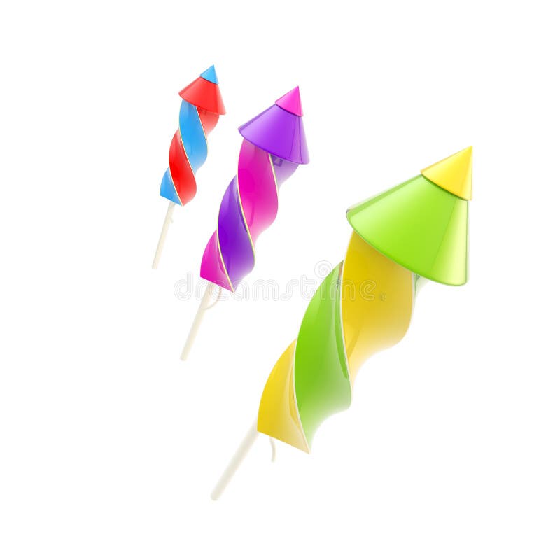 Colorful Glossy Fireworks Rockets Stock Illustrations – 11 Colorful ...