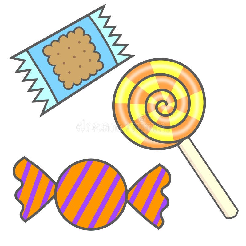 Three kinds of sweets stock image. Illustration of white - 200695707