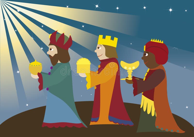 Three Kings In Stained Glass Stock Illustration - Illustration of ...