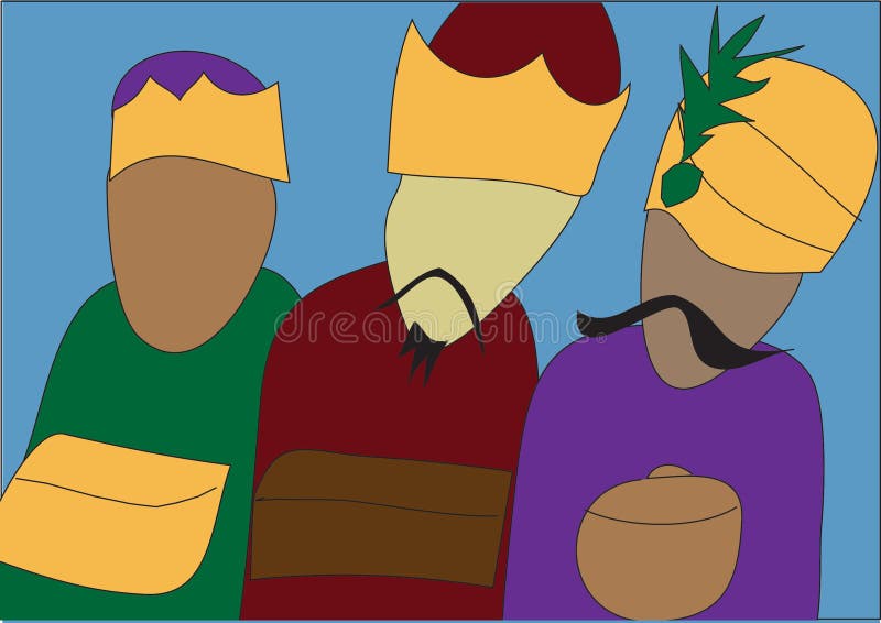 Three kings blue stock illustration. Illustration of worship - 6114595