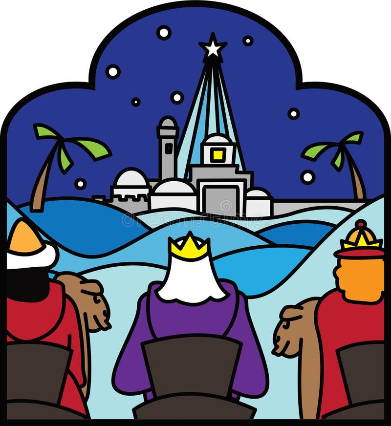 Three kings following star stock vector. Illustration of star - 17139645