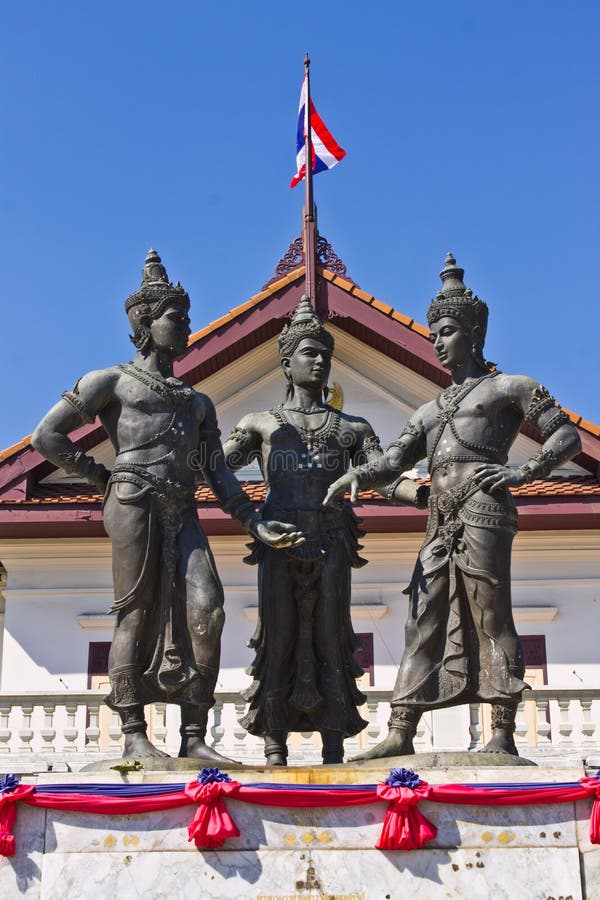 Three Kings Monument, Chiang Mai Stock Image - Image of mangrai, faith ...