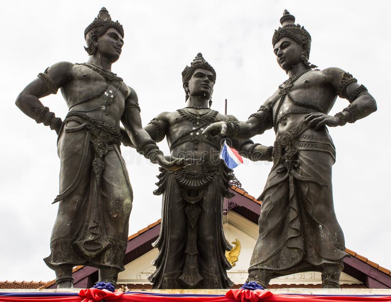 Three Kings Monument, Chiang Mai Stock Photo - Image of statue, lanna ...