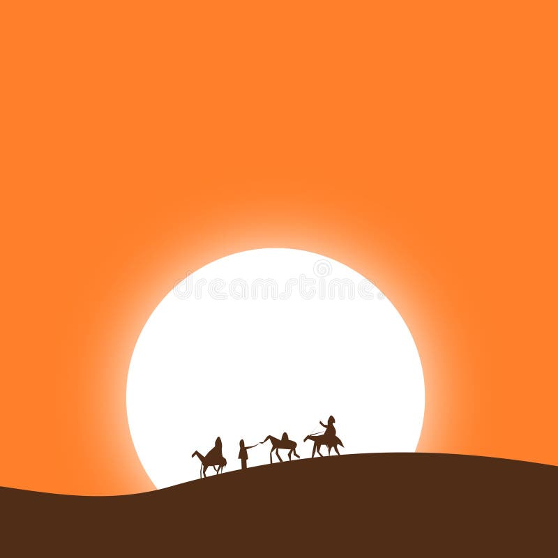The Three Kings on the Way, Stock Illustration - Illustration of mood ...