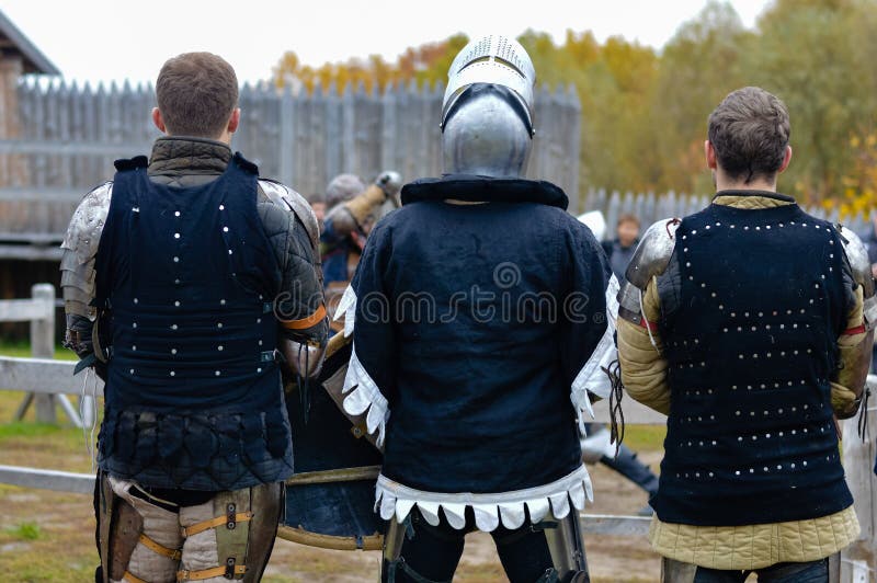 Two Knights Standing Side by Side Stock Photo - Image of friendship ...