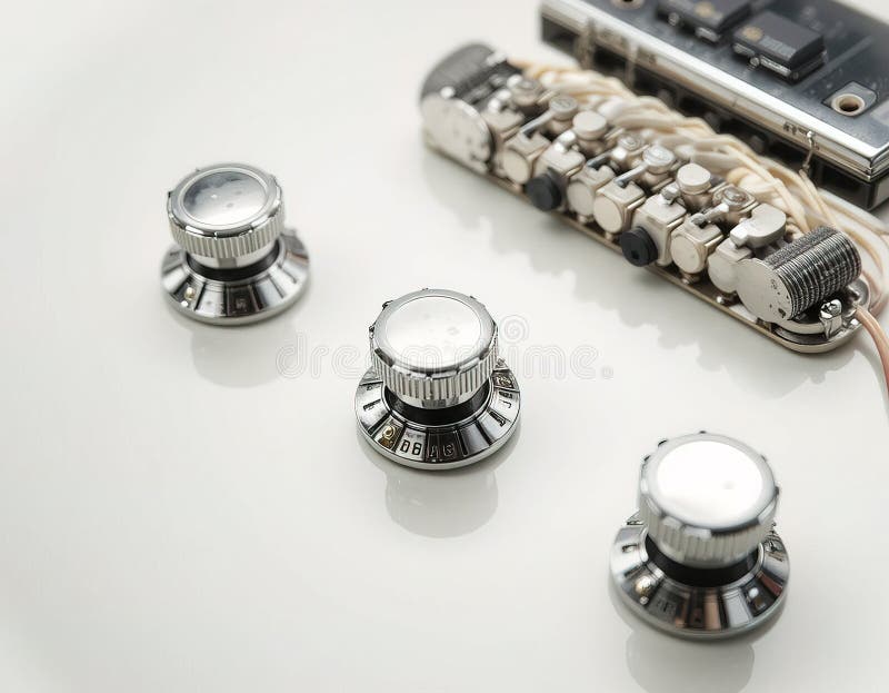 Three Knobs are on a White Surface AI Generated Stock Illustration ...