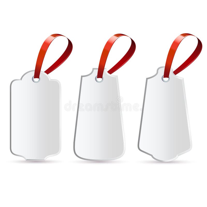 Three Labels with Ribbon Decorations Stock Vector - Illustration of ...