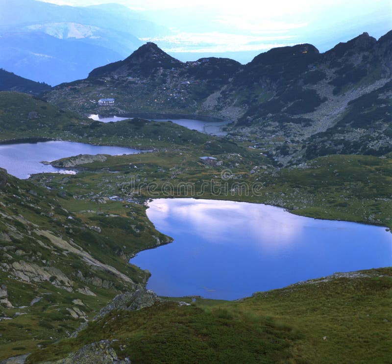 Three Lakes High in the Mountains Stock Image - Image of bright, europe ...