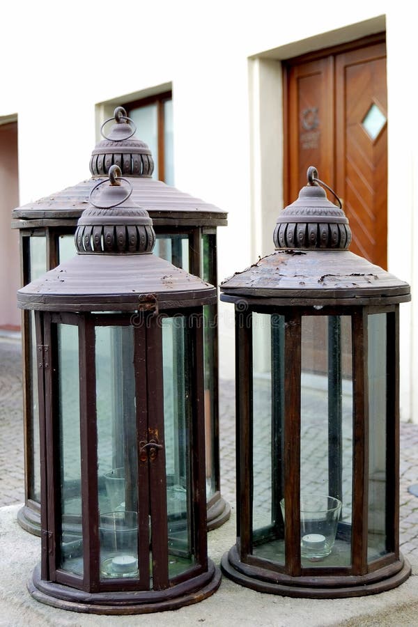 Three lanterns stock photo. Image of lanterns, glass - 34991814