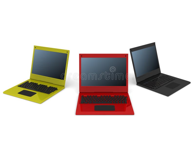 Four red Laptops stock illustration. Illustration of grey - 3803449
