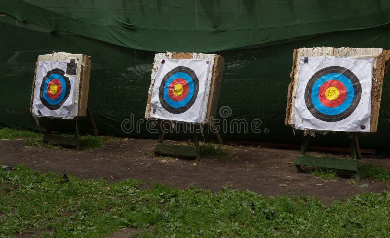 Three Large Archery Targets at the Dash Stock Photo - Image of color ...