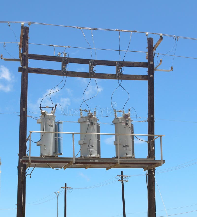 Electrical Transformers Low Angle Stock Photo - Image of electrical ...
