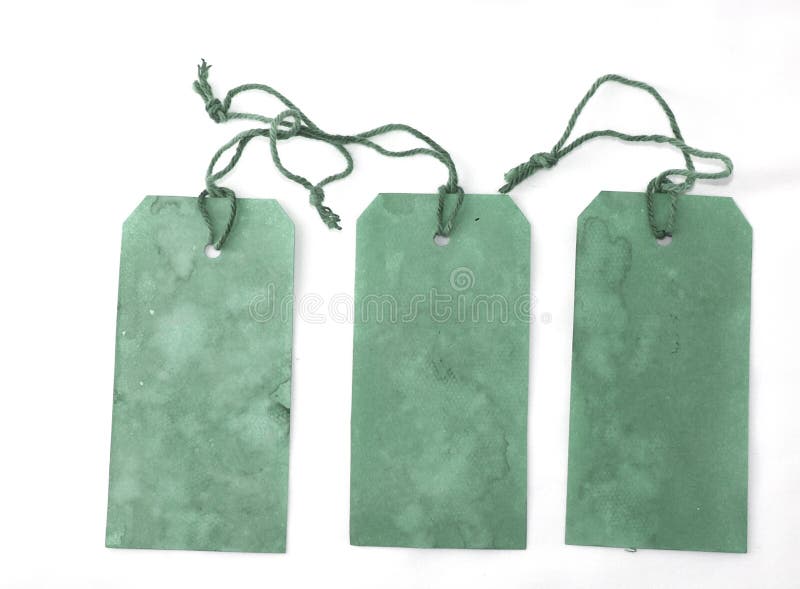 Three large green tags stock photo. Image of abandoned - 11029474