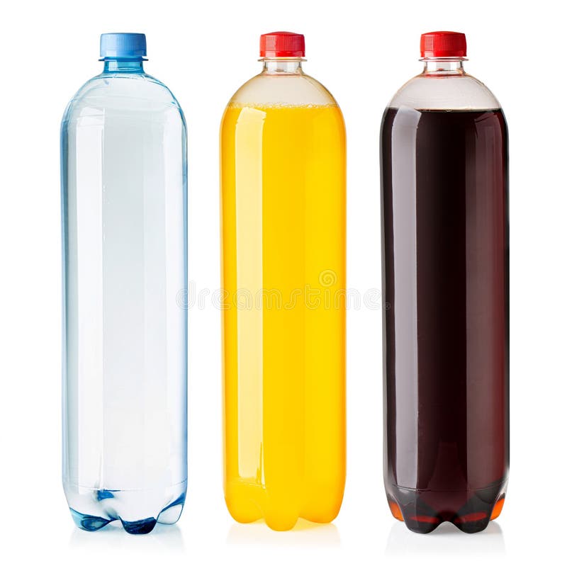 Three Large Plastic Bottle with Soft Drink Bottles Stock Image - Image ...