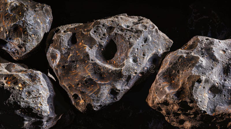 Three Large Rocks with Holes in Them Stock Image - Image of specimen ...