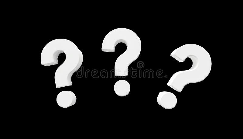 Three Large White Question Marks Suggest Curiosity and Inquiry, Useful ...