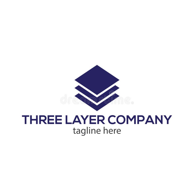 Three Layer Company Logo with Tagline Stock Illustration - Illustration ...