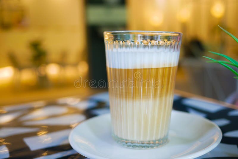 Three Layer of Cup of Coffee on Table Stock Image - Image of nature ...