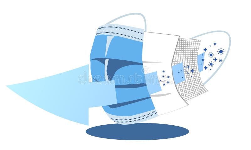 Three Layer Face Mask Protection Illustration Stock Vector ...