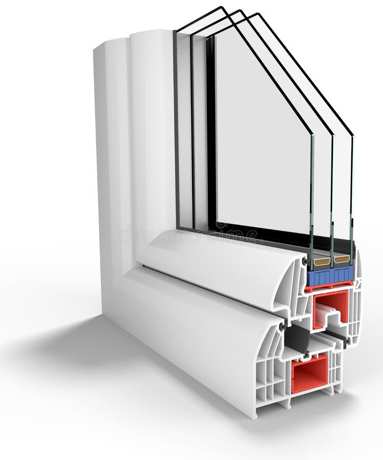 Three-layer PVC Window Cross Section Stock Illustration - Illustration ...