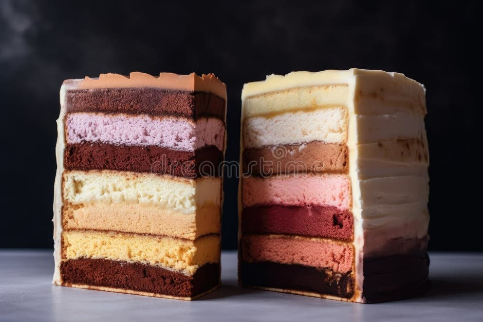 Three-layered Cake, with Different Flavors and Frosting Techniques on ...
