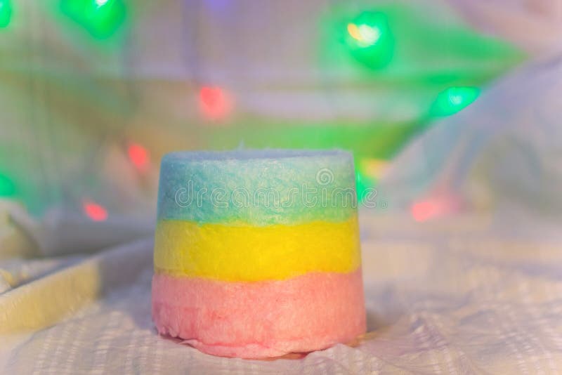 Three-layered Cotton Candy Close-up Stock Photo - Image of defocused ...