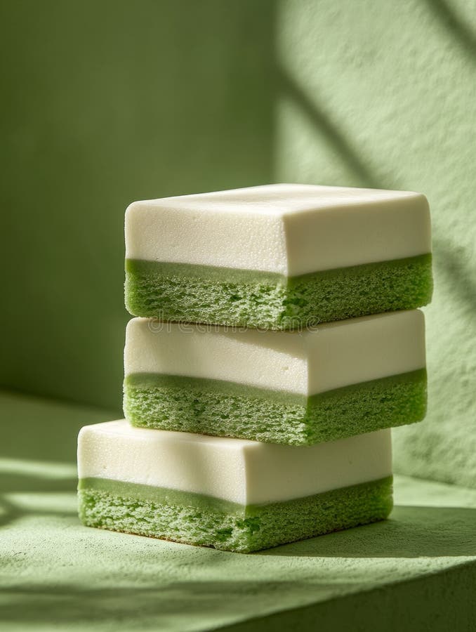 Three Layered Green White Cakes Background Stock Photos - Free ...