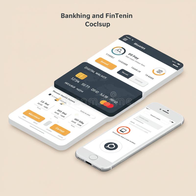 Three Layered Smartphone Screens Display a Digital Wallet Interface ...