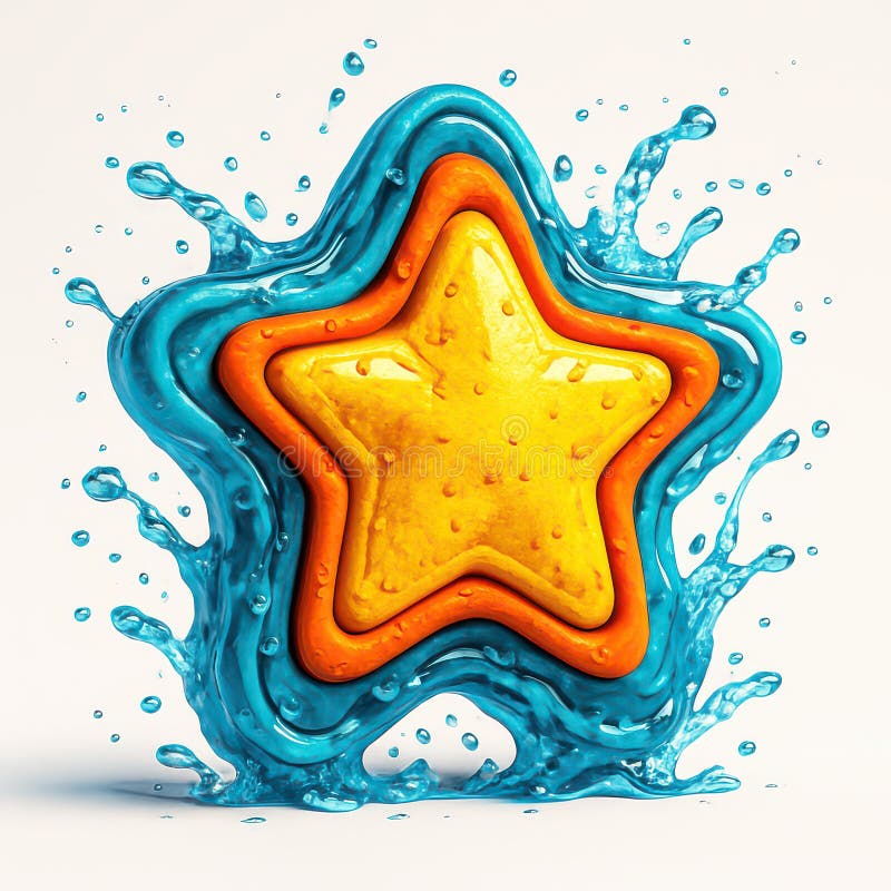 Star from Water Splash Isolated on White Stock Illustration ...