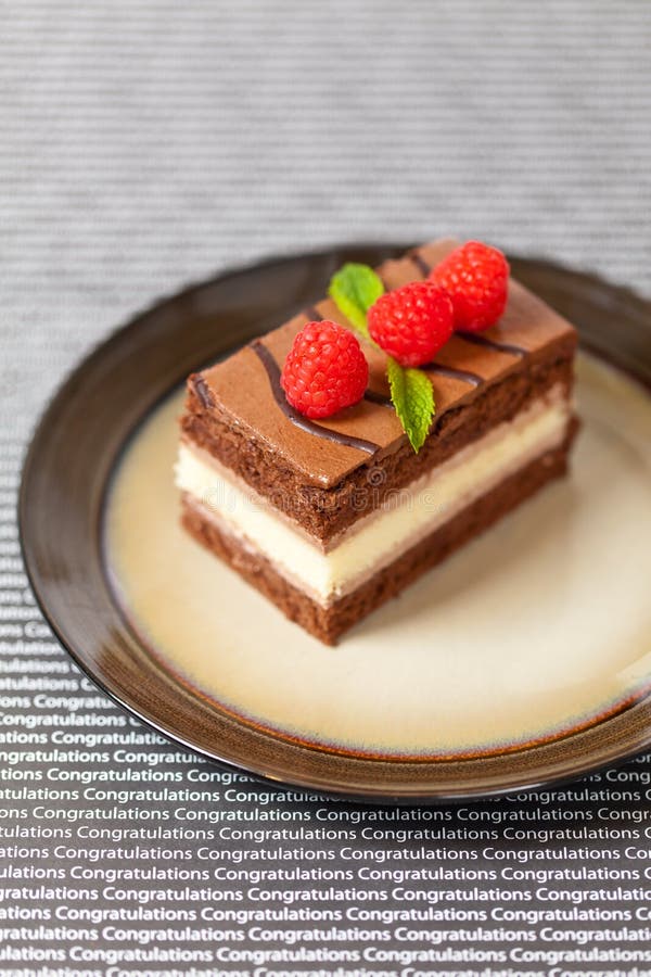 Three Layers Chocolate Cake Stock Image - Image of frosting, cook: 31579585