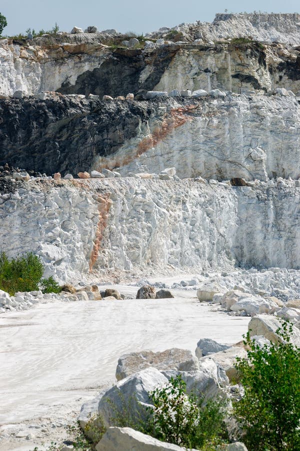 Three Layers of Cliffs at Marble Mine Stock Photo - Image of geology ...