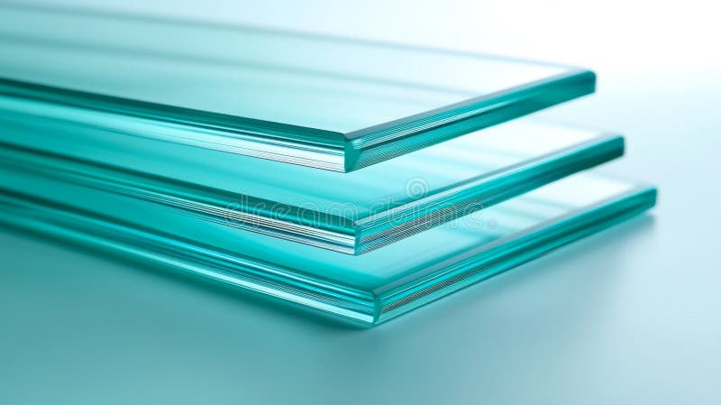 Three Layers of Teal Glass Sheets Stacked Stock Illustration ...
