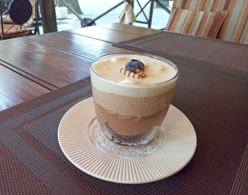 Three Lays Dessert on Table Stock Photo - Image of cuisine, meal: 120889590