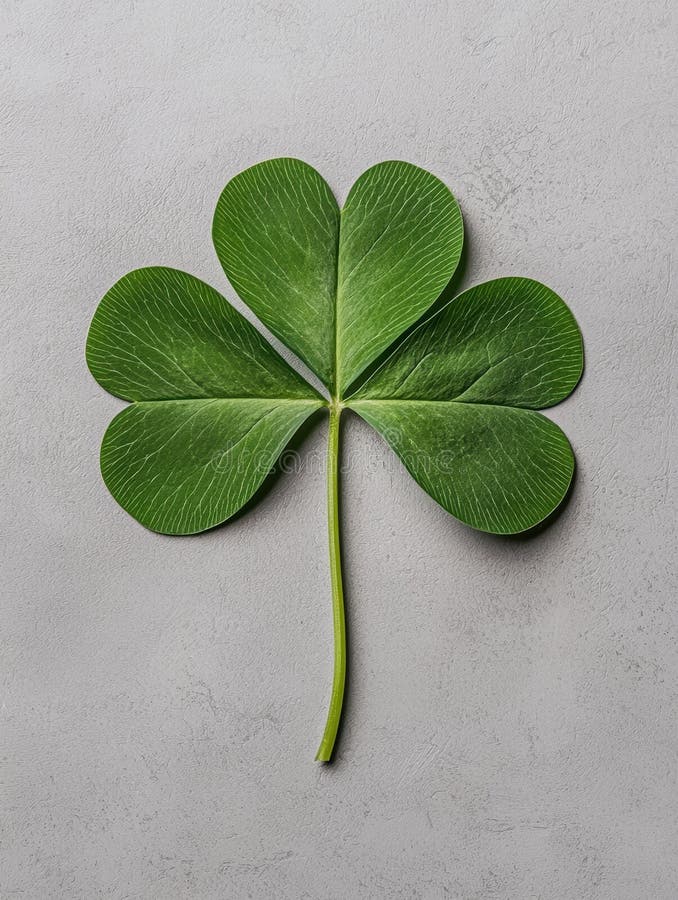 Three-leaf Clover on Gray Background Stock Illustration - Illustration ...