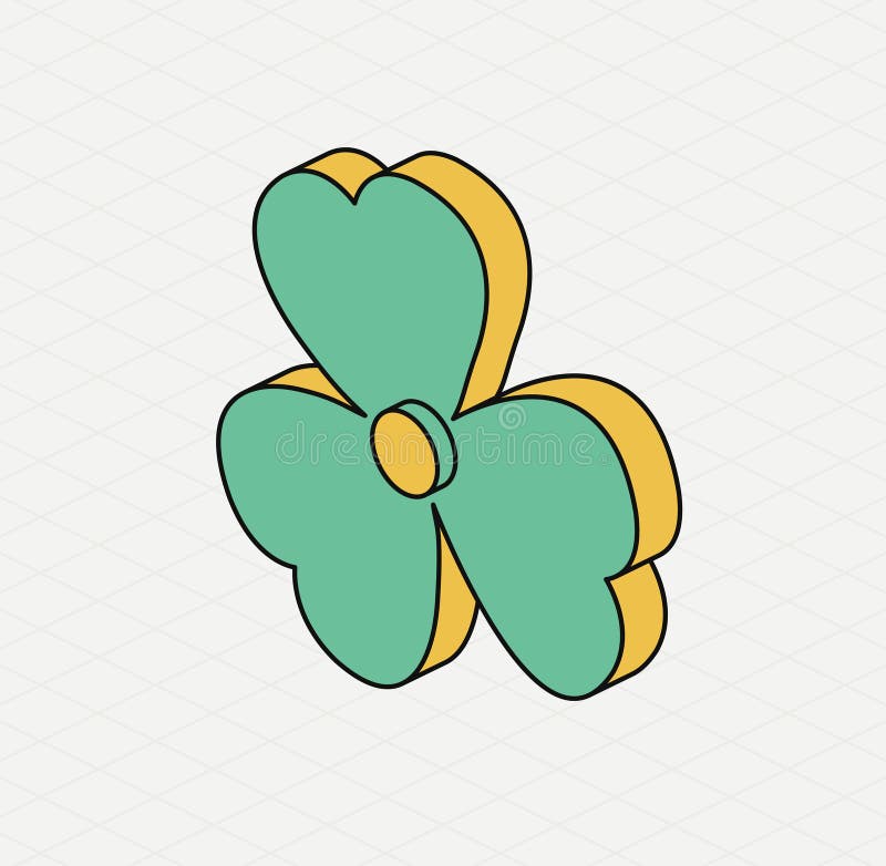 Three Leaf Clover. Isometric Icon. Symbol of Saint Patrick Day. Modern ...