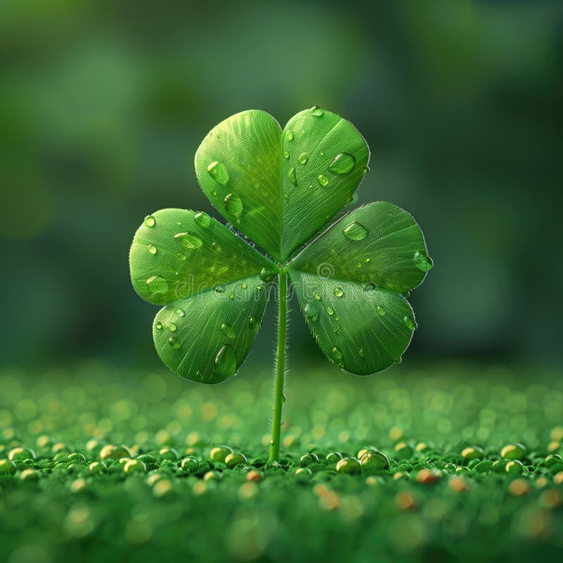 Three Leaf Clover, Symbol of St. Patrick S Day, 3d Render. Stock ...