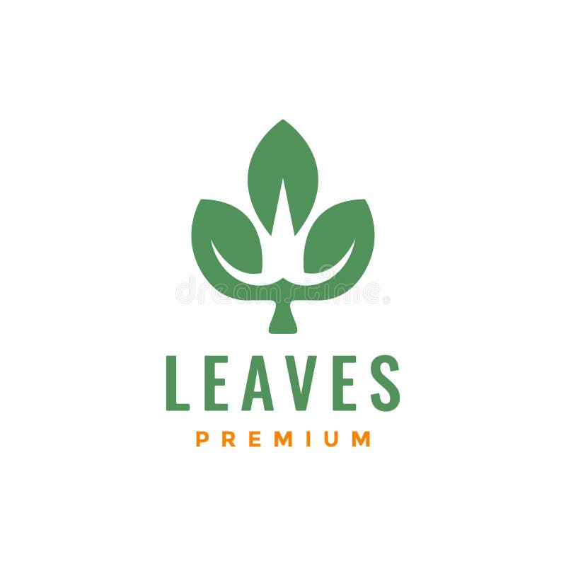 Three Leaves Flat Logo Design Vector Illustration Stock Vector ...