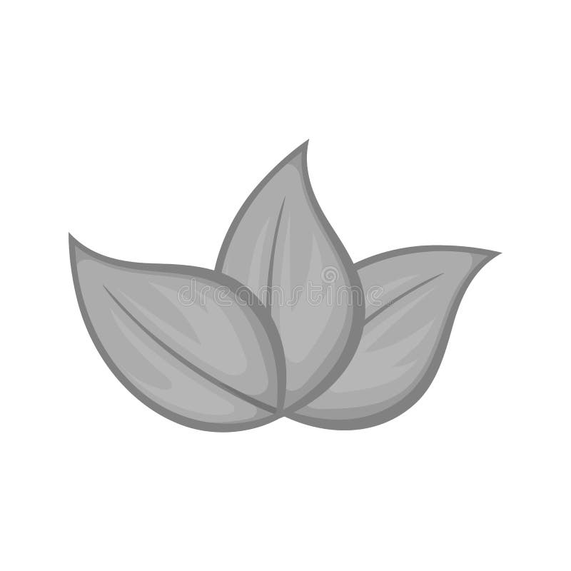 Three Leaves Icon, Black Monochrome Style Stock Vector - Illustration ...