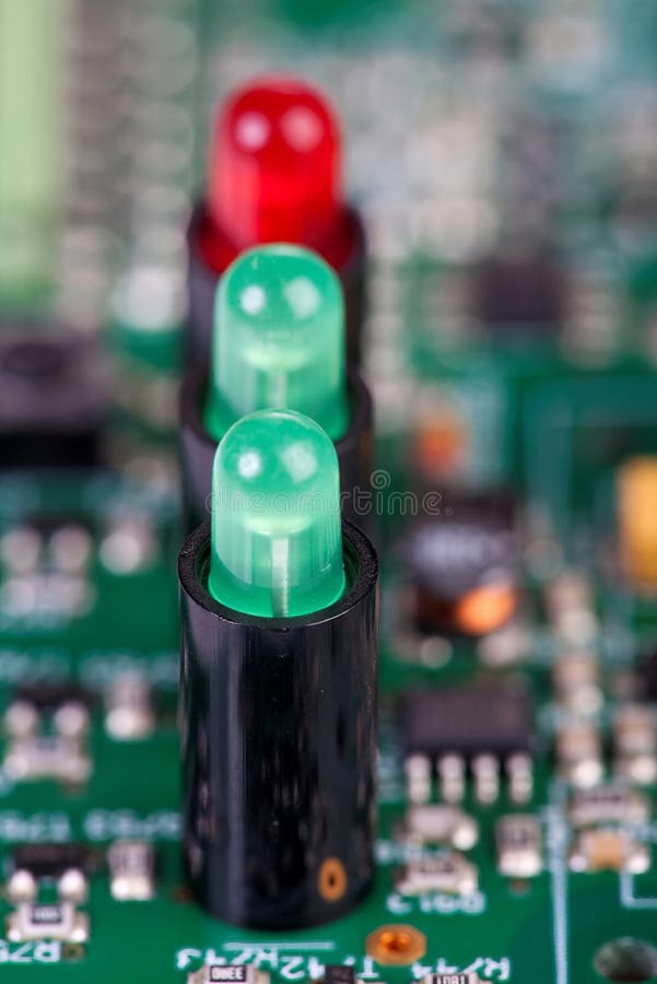 Three LED in a Row stock image. Image of studio, closeup - 34230023