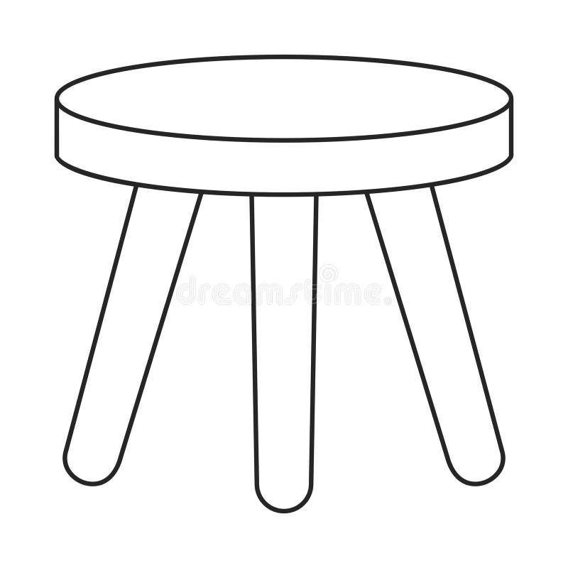 Three Legged Stool Outline Vector Stock Vector - Illustration of three ...